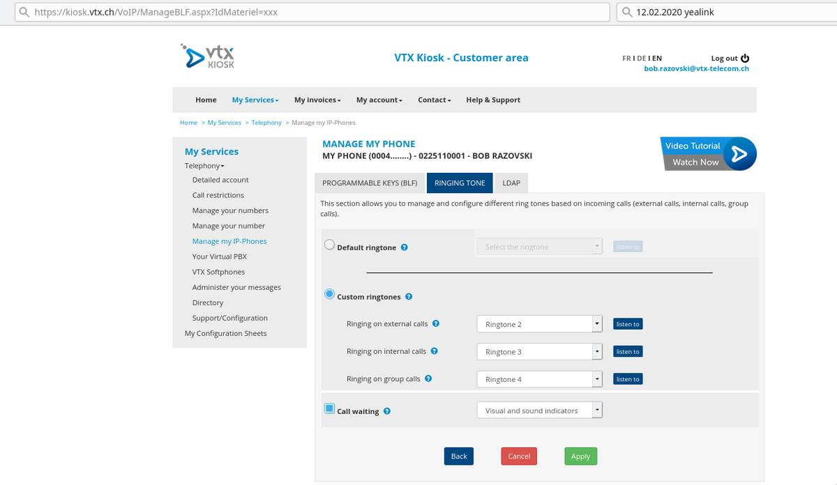 FAQ:VoIP:Yealink - VTX Public Wiki